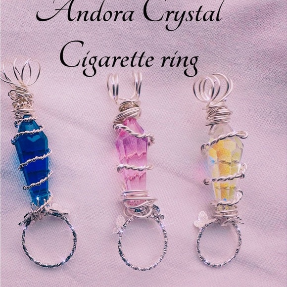 Artisan | Jewelry | Andora Crystal Point Cigarette Ring 4 Inch ...